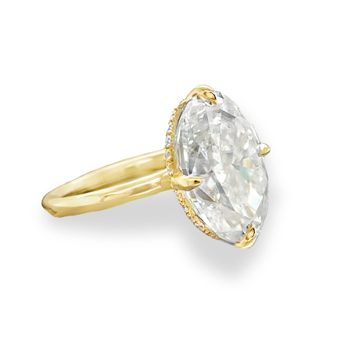 ON HOLD - Oval Compass Set Engagement Ring with Hidden Halo – J. Brooks